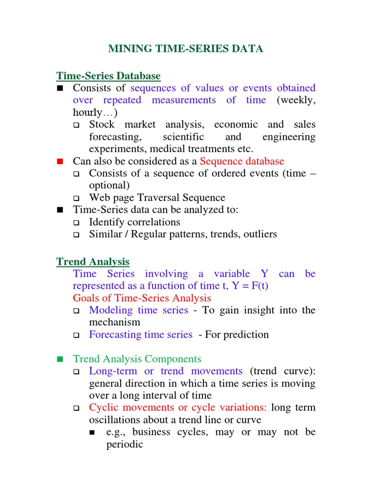 Data Mining-Mining Time Series Data | PDF | Time Series | Applied Mathematics