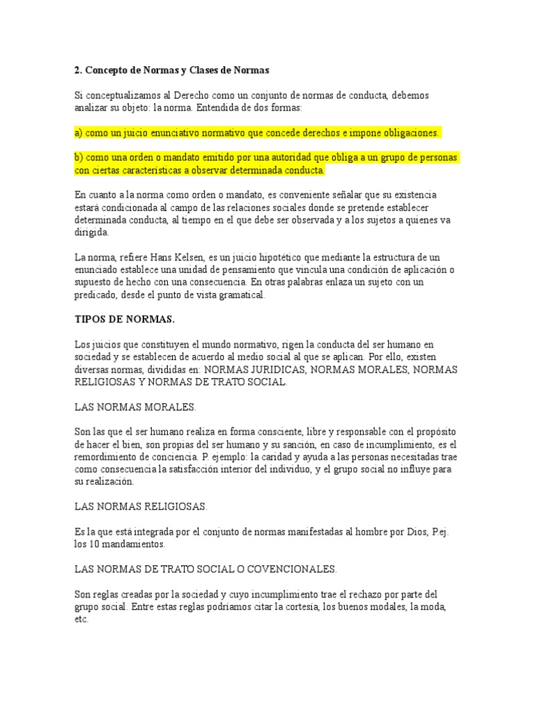 2. Concepto de Normas y Clases de Normas | Norma (social) | Comportamiento
