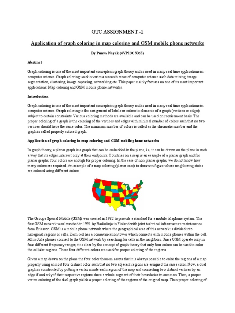 Application of Graph Coloring in Map Coloring and GSM Mobile Phone ...