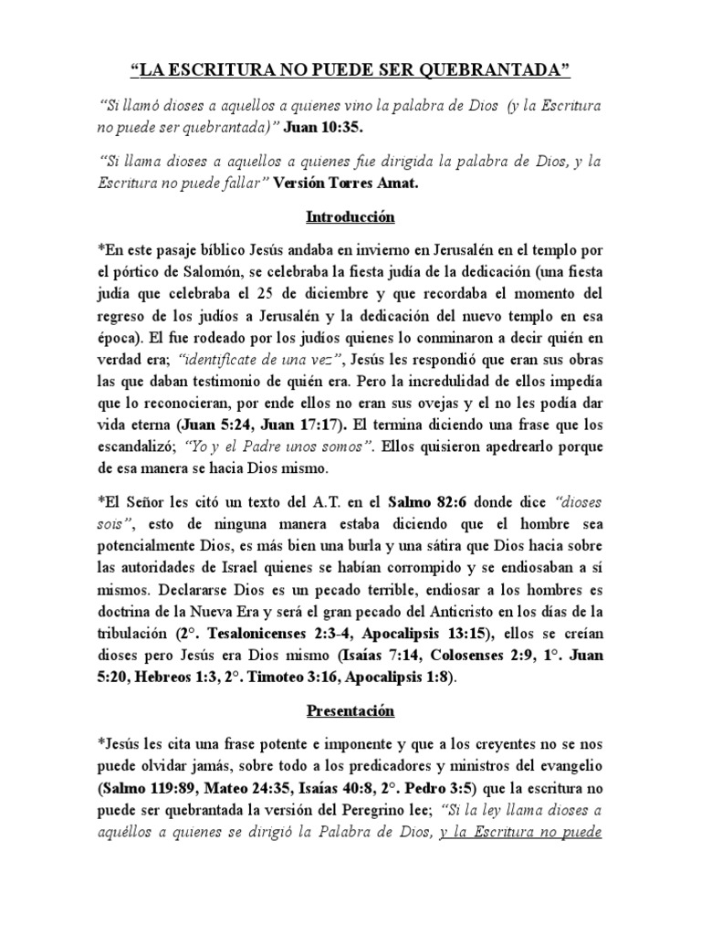 La inquebrantable Palabra de Dios | PDF | Biblia | Jesús