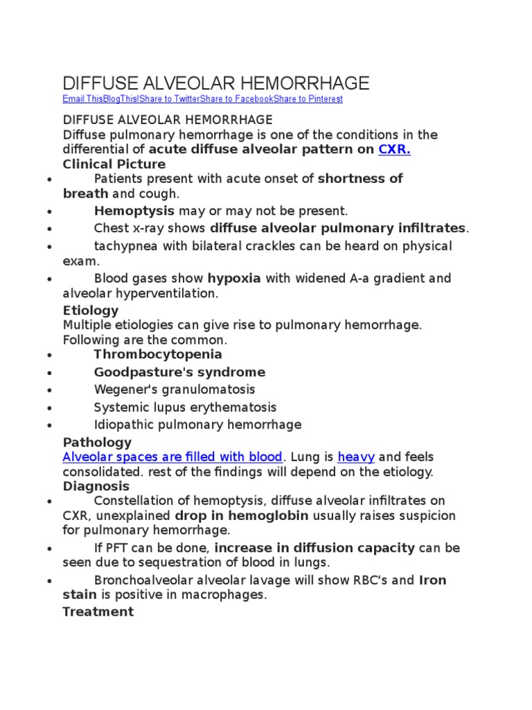 Diffuse Alveolar Hemorrhage | PDF