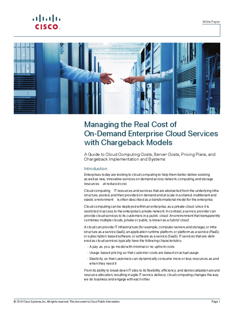 Cloud Services Chargeback Models White Paper | PDF | Software As A ...