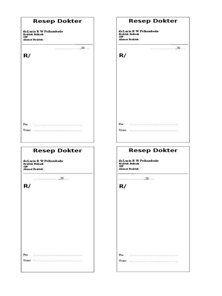 Format Kertas Resep | PDF