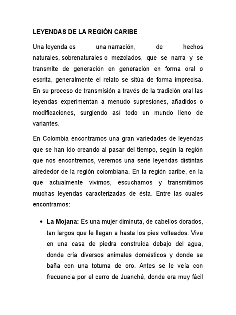 Leyendas de La Región Caribe | PDF