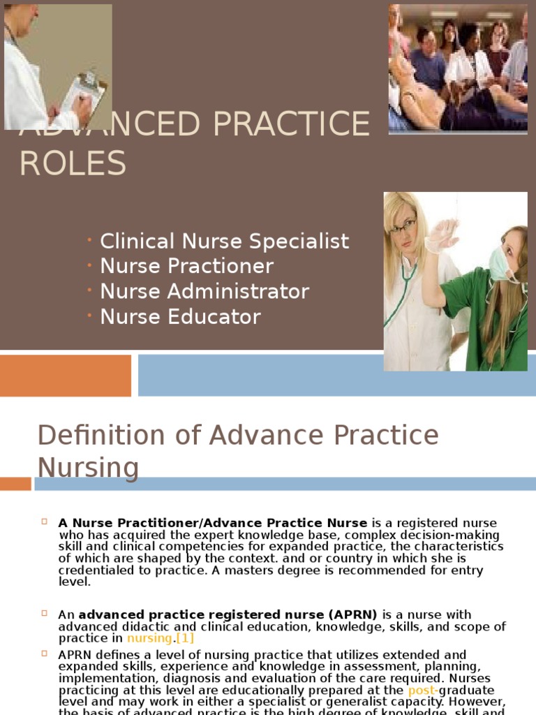Advanced Practice Roles | PDF | Advanced Practice Registered Nurse ...