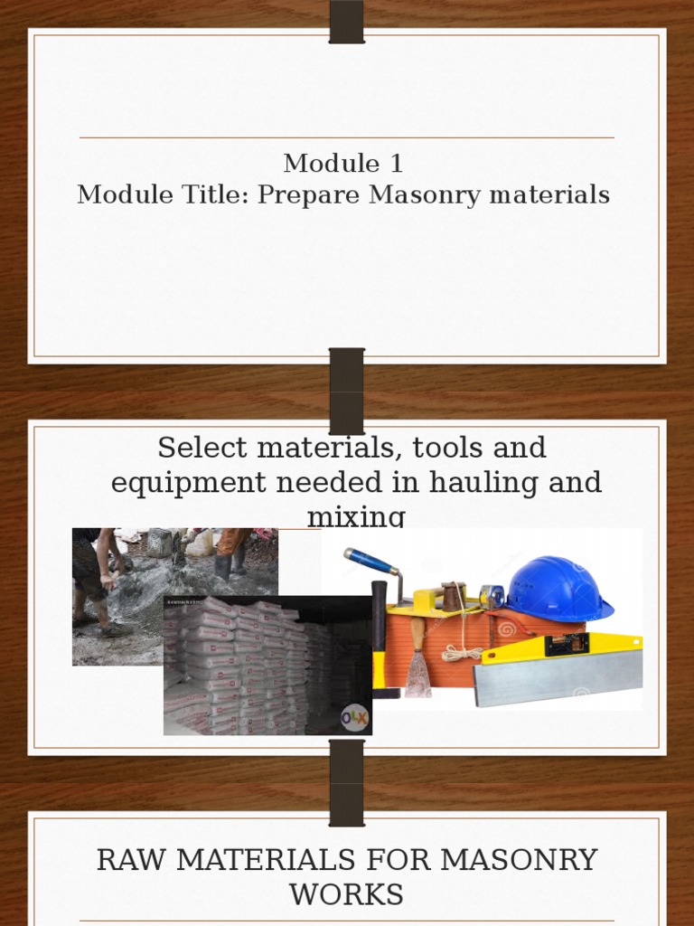 Module 1 - Prepare Construction Materials | PDF | Brick | Rock (Geology)