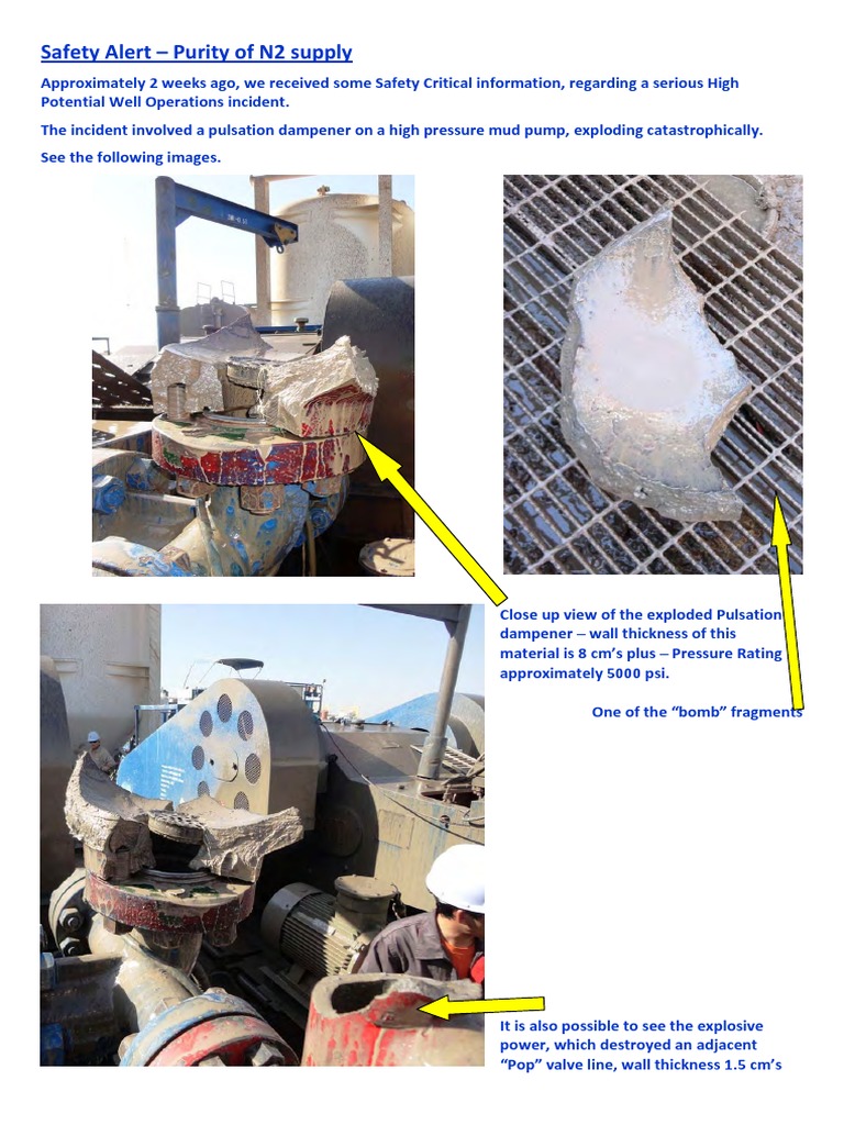Safety Alert - Purity of N2 Supply | PDF | Pump | Pressure