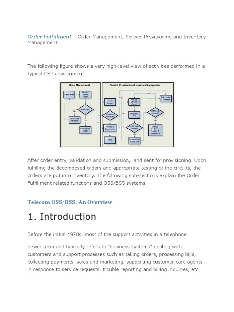 Oss BSS | PDF | Computer Network | Service Level Agreement