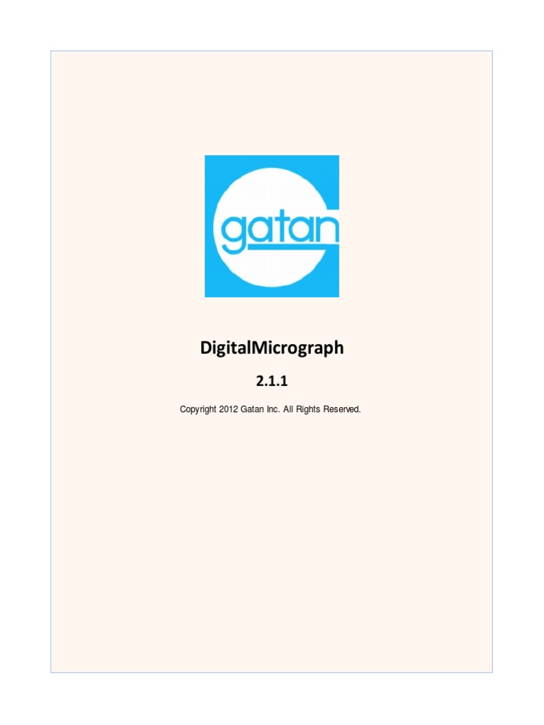 Gatan Digital Micrograph Manual | PDF | File Format | Digital Image