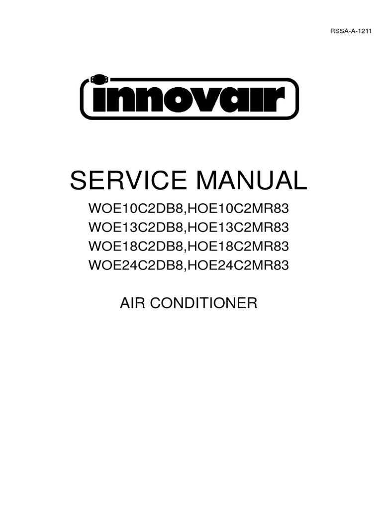 Innovair Oasis Mini Split Service Manual | PDF | Air Conditioning | Hvac