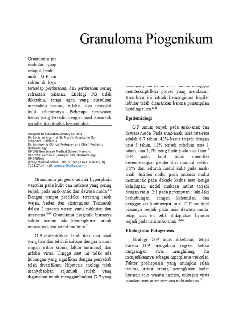 Granuloma Piogenik | PDF