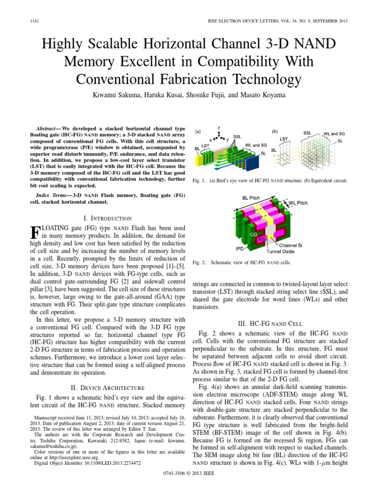 Highly Scalable Horizontal Channel 3-D NAND Memory Excellent in Compatibility With Conventional ...