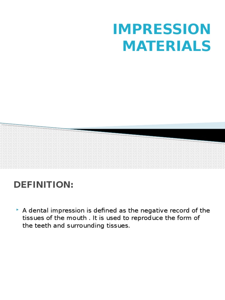 Impressionmaterials 130530063028 Phpapp01 | PDF | Chemistry | Materials