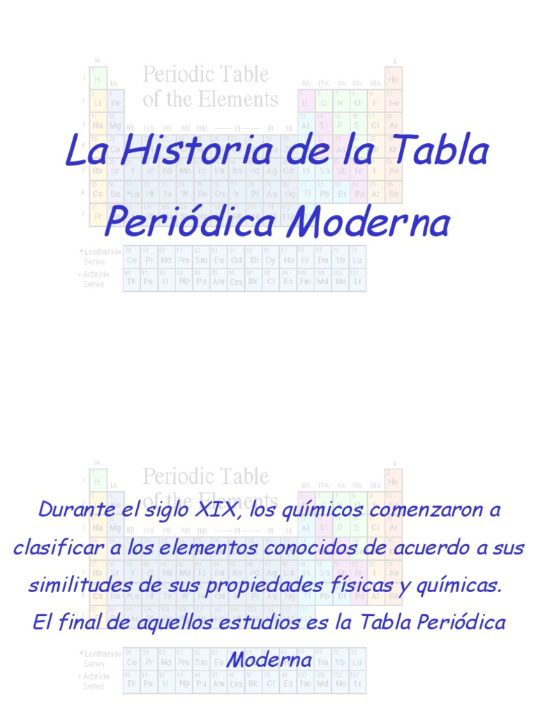 Historia Tabla Periodica | PDF | Tabla periódica | Rieles