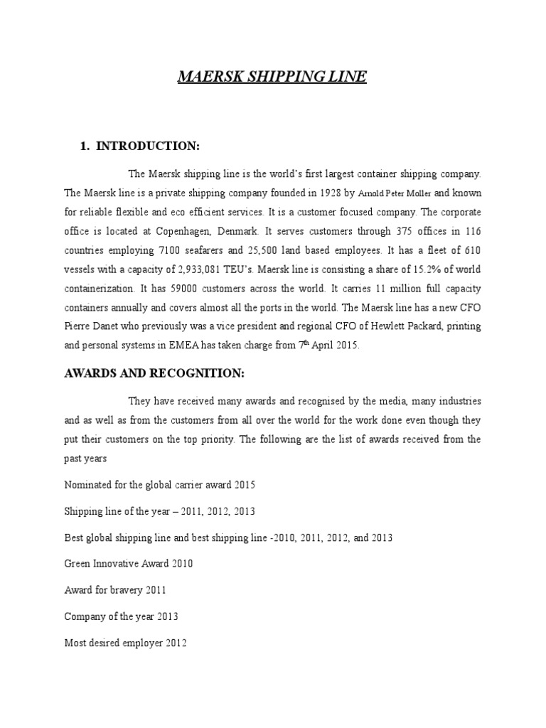 Maersk Line | PDF | Sustainability | Containerization