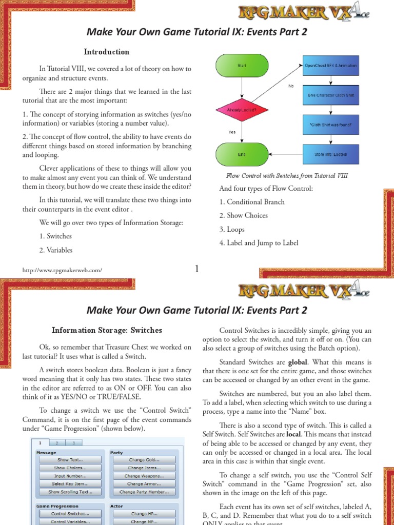 RPG Maker VX Ace Tutorial 9 | PDF | Control Flow | Variable (Computer ...