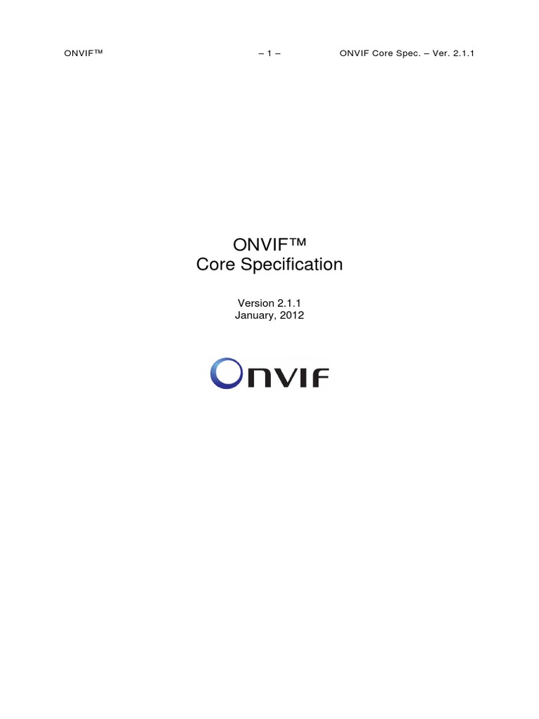 ONVIF Core Specification V2.1.1 | PDF | Soap | Web Service