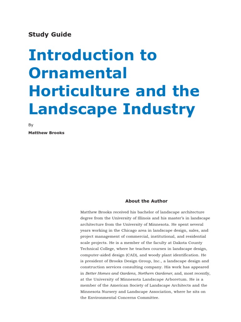 Introduction To Ornamental Horticulture and The Landscape Industry ...