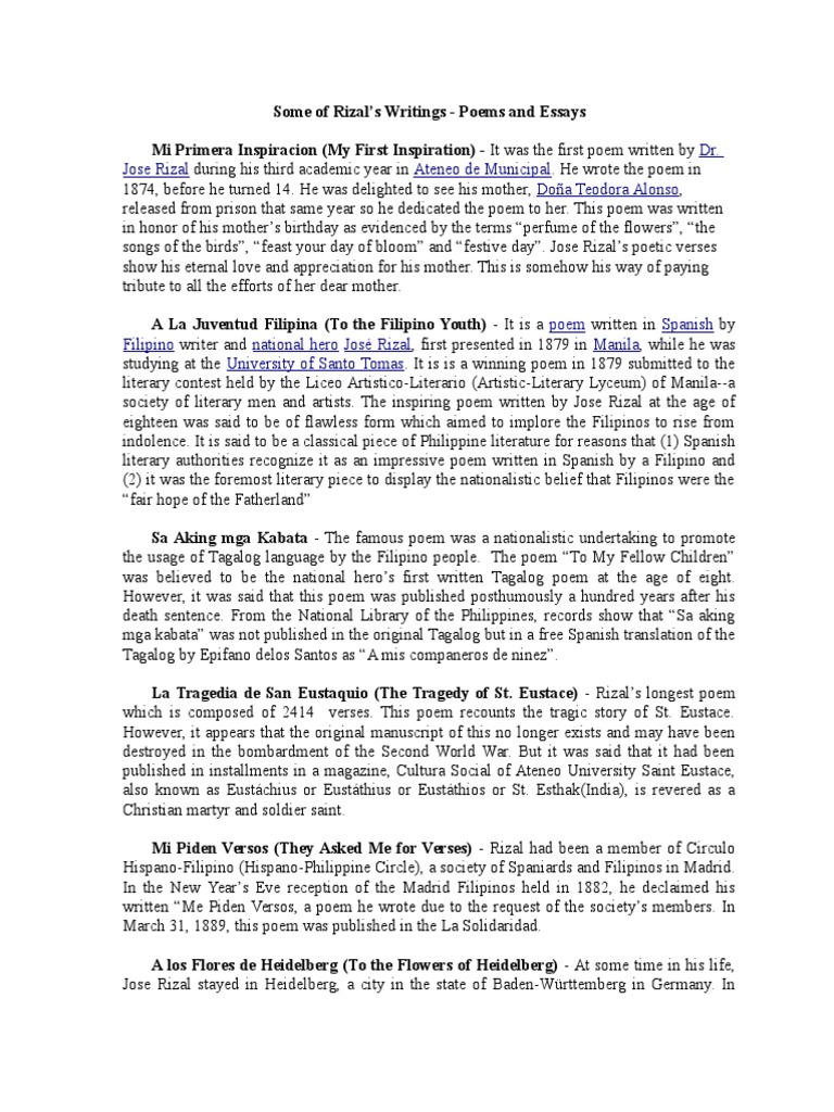 Some of Rizal | Philippines | Languages