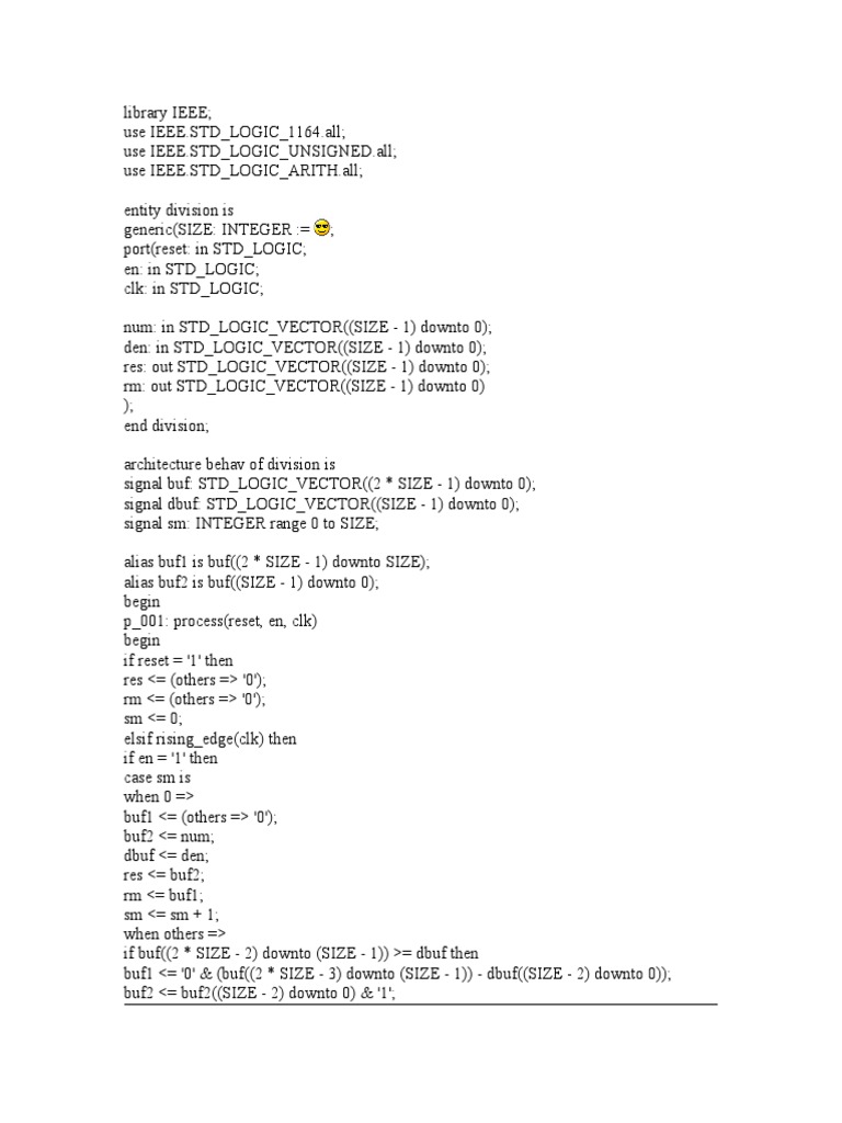 Library Ieee Use Ieee Std Logic 1164all Use Ieee Std Logic
