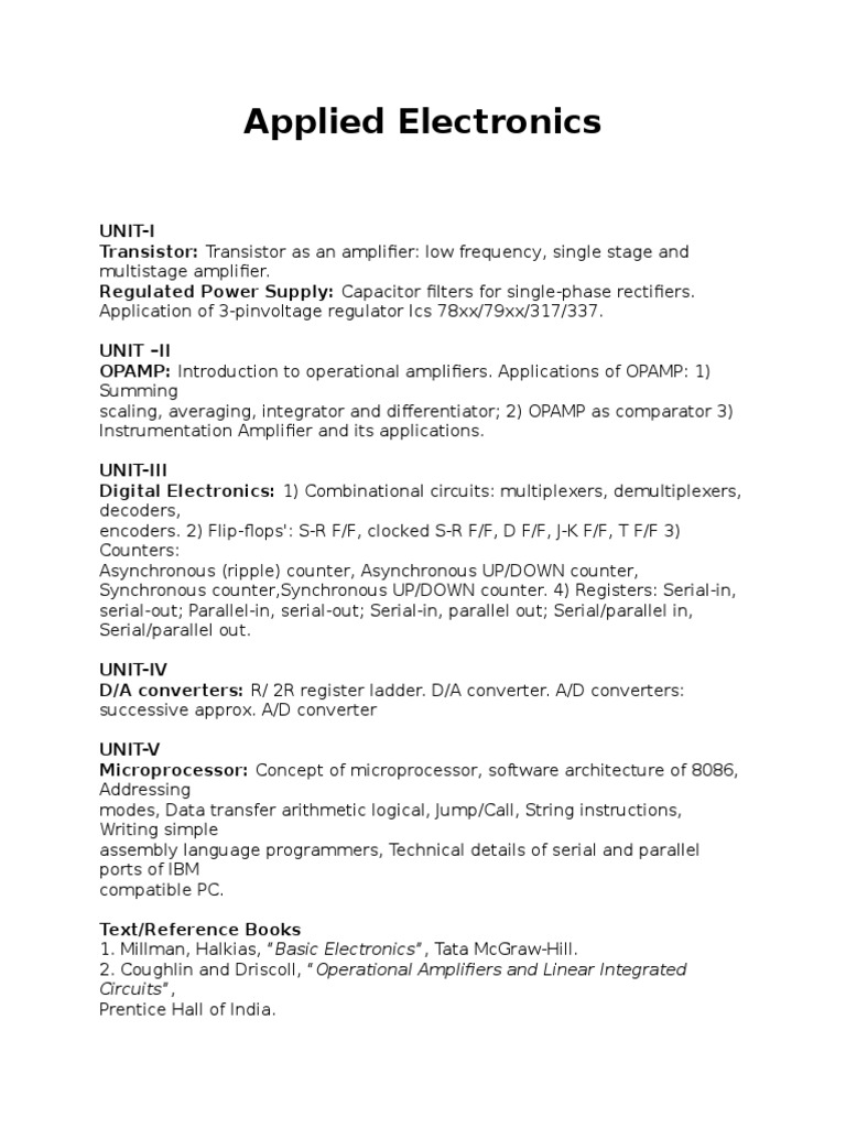 Applied Electronics | PDF | Rectifier | Operational Amplifier