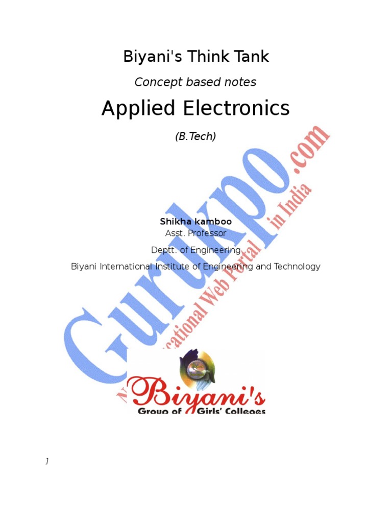 Applied Electronics | PDF | Operational Amplifier | Rectifier