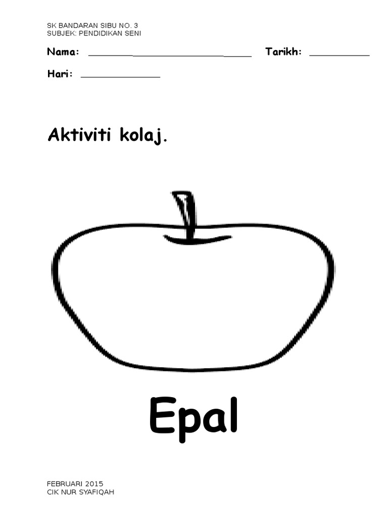 Lembaran Kerja Kolaj Epal | PDF