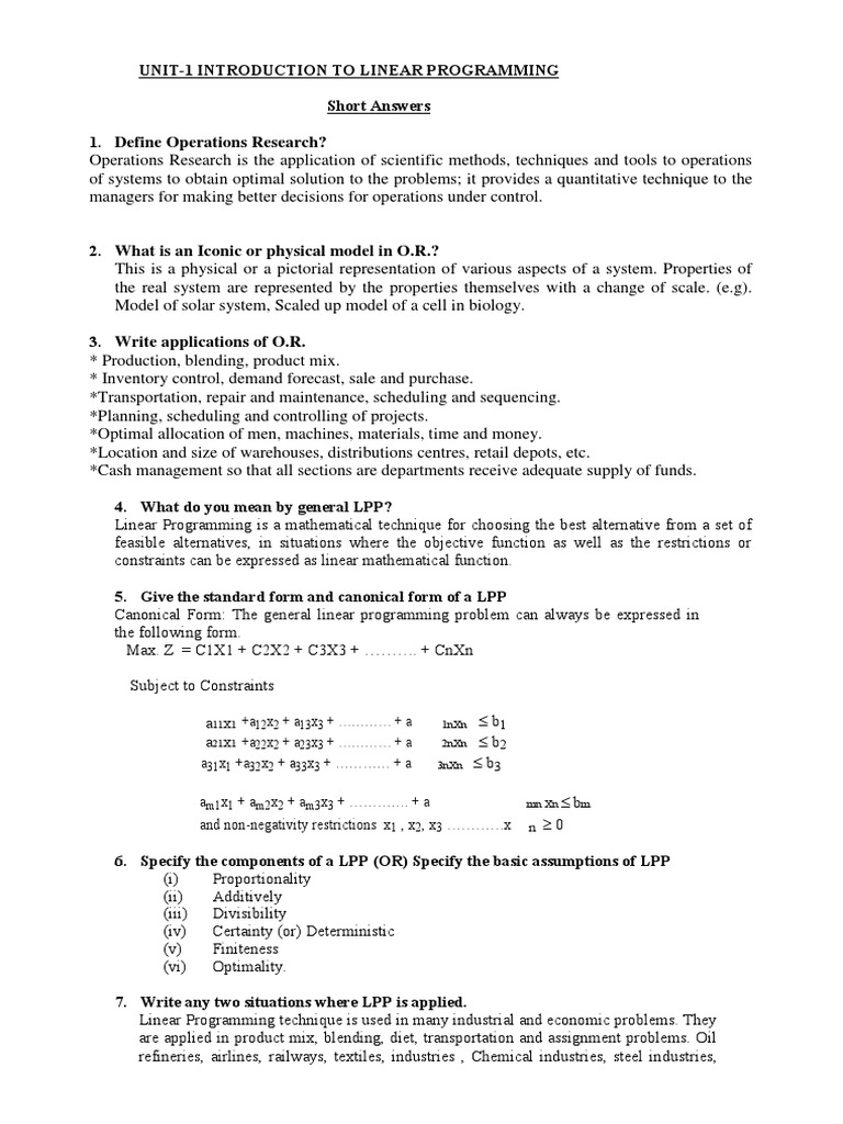 Operation Research For Management | PDF | Mathematical Optimization ...