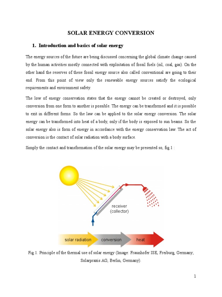 Solar Energy Conversion | Photon | Solar Energy