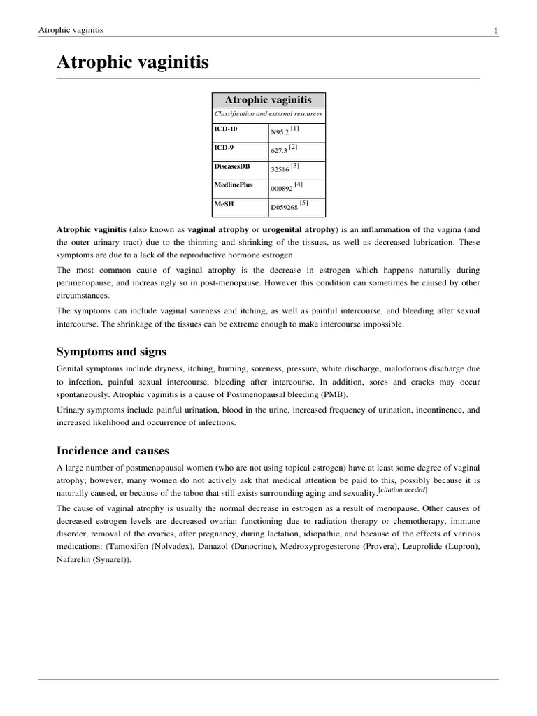 Atrophic Vaginitis | PDF | Gynaecology | Urology