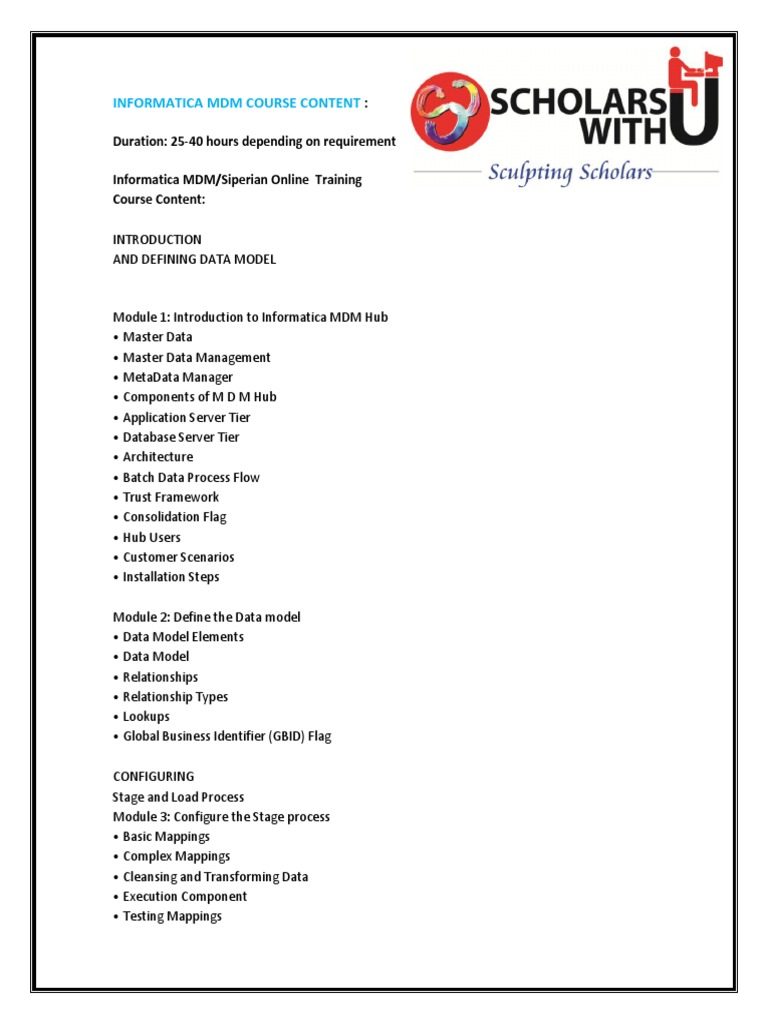 Informatica MDM | PDF | Databases | Data Model