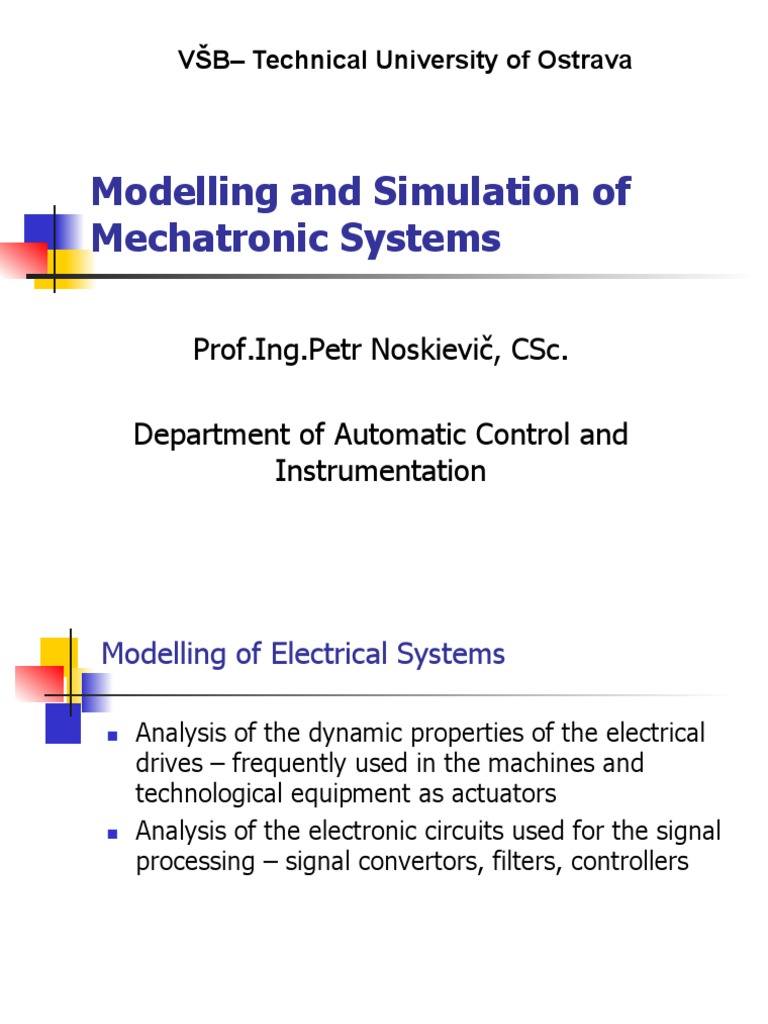 Modelling and Simulation of Mechatronic Systems | PDF | Passivity (Engineering) | Electrical Network