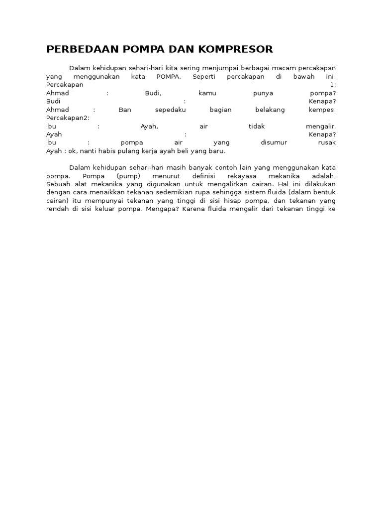 Perbedaan Pompa Dan Kompresor | PDF | Sains & Matematika | Komputer