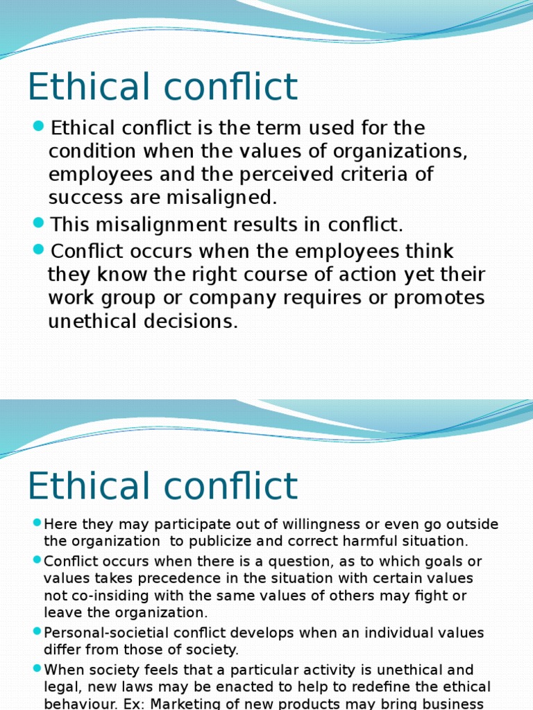 Ethical Conflict | PDF | Value (Ethics) | Employment