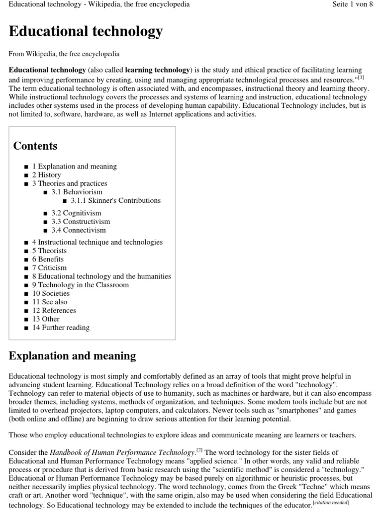 Educational Technology - Wikipedia, The Free Encyclopedia | PDF ...