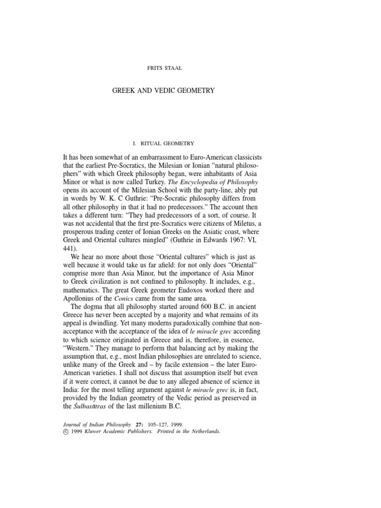 Greek and Vedic Geometry | PDF | Vedas | Algebra