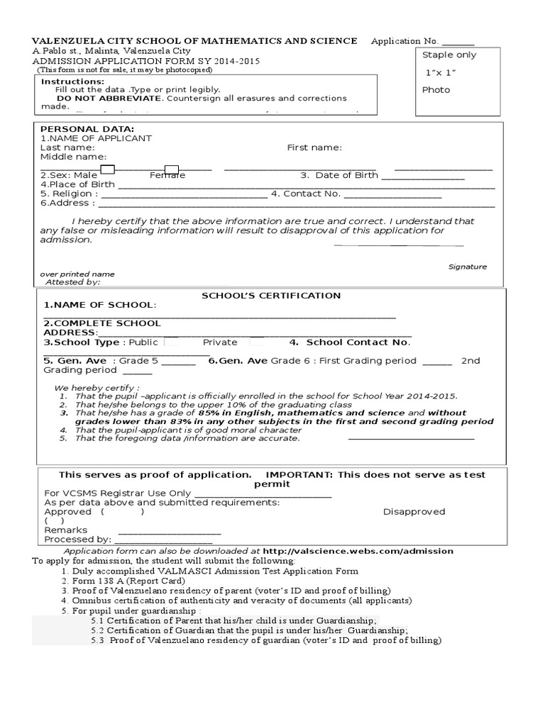 Application Form Valmasci | PDF | Legal Guardian | Social Institutions