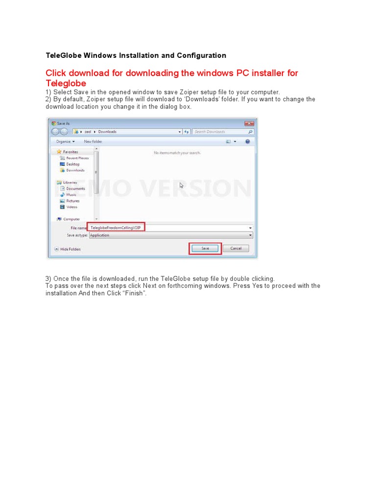TeleGlobe Windows Setup Guide | PDF