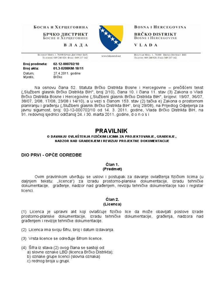 OJS-Pravilnik o Davanju Ovlastenja Fizickim Osobama Za Projektovanje ...