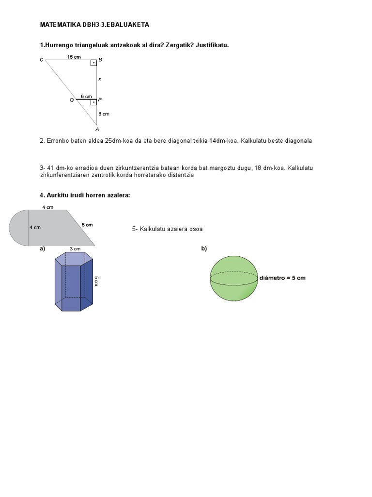 Mate Dbh3 3.eb. Azterketa | PDF