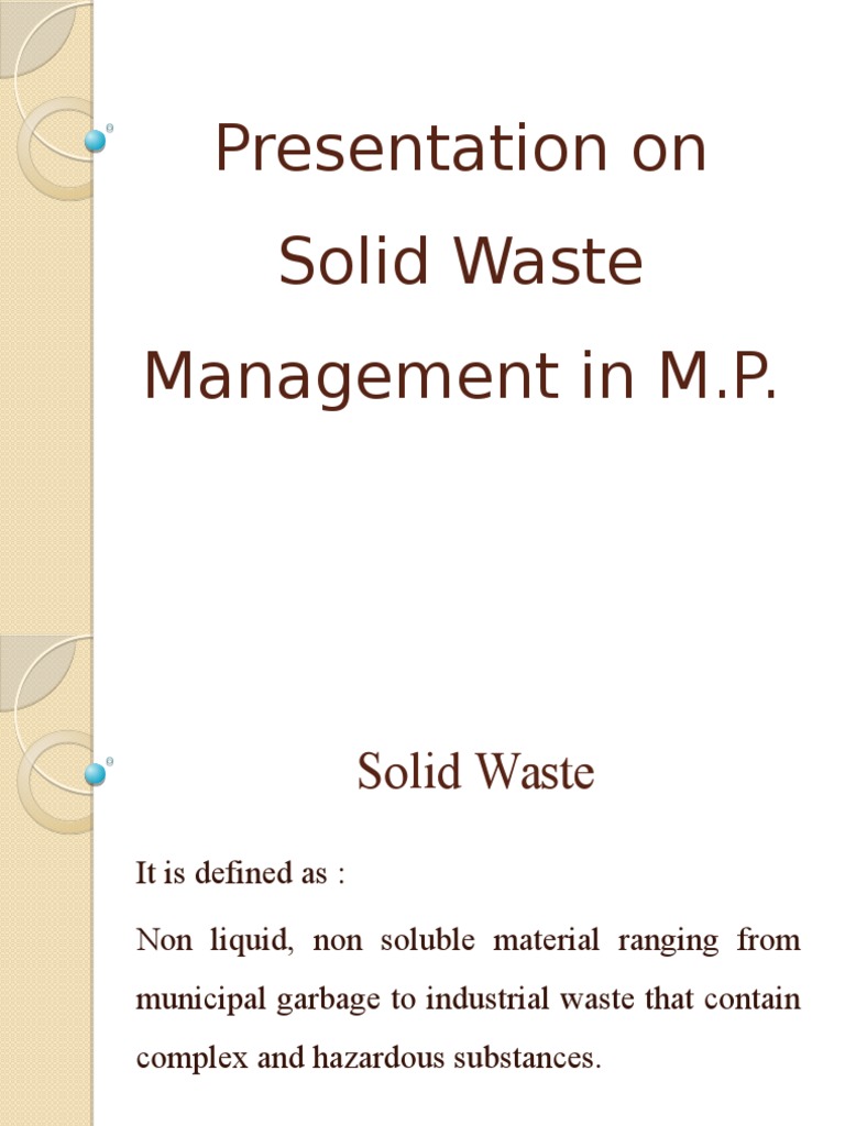 Solid Waste Management Strategies in M.P. | PDF | Municipal Solid Waste ...