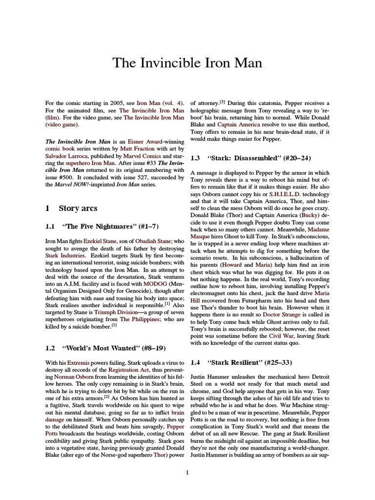 The Invincible Iron Man | PDF | Marvel Comics | Leisure