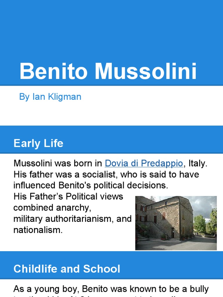 Young Benito Mussolini: Early Life Insights | PDF