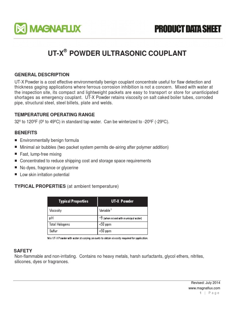 NEW Sonotech UT-X Powder PDF | PDF | Corrosion | Water