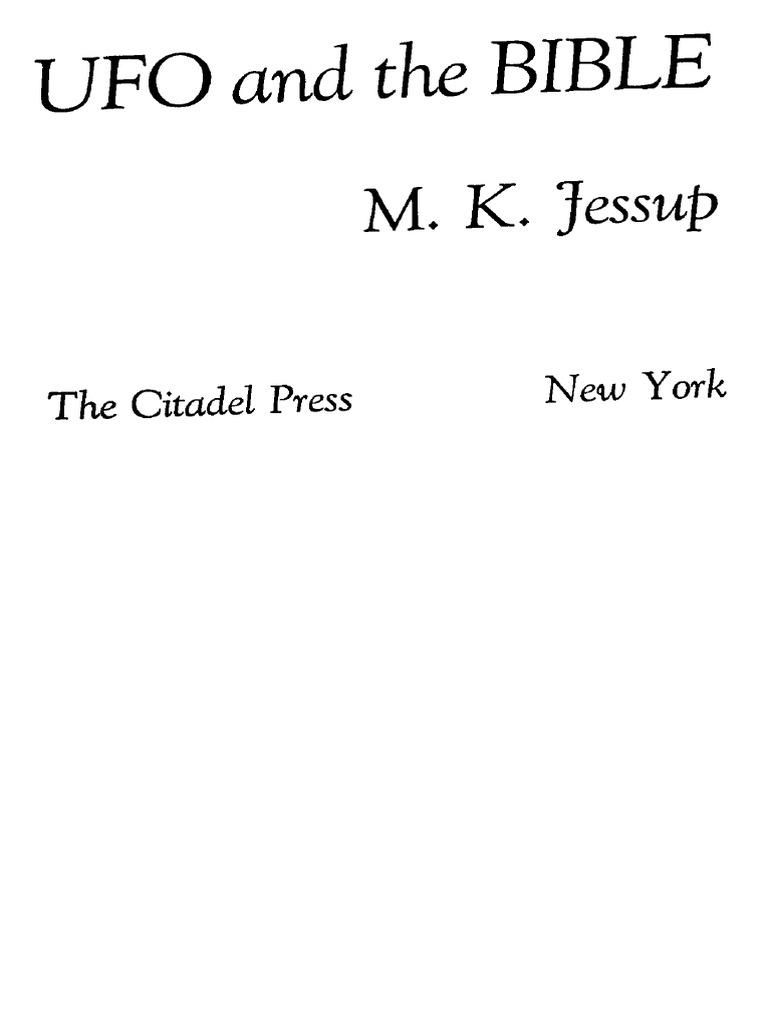 Morris K. Jessup - UFO and The Bible (1956) | PDF