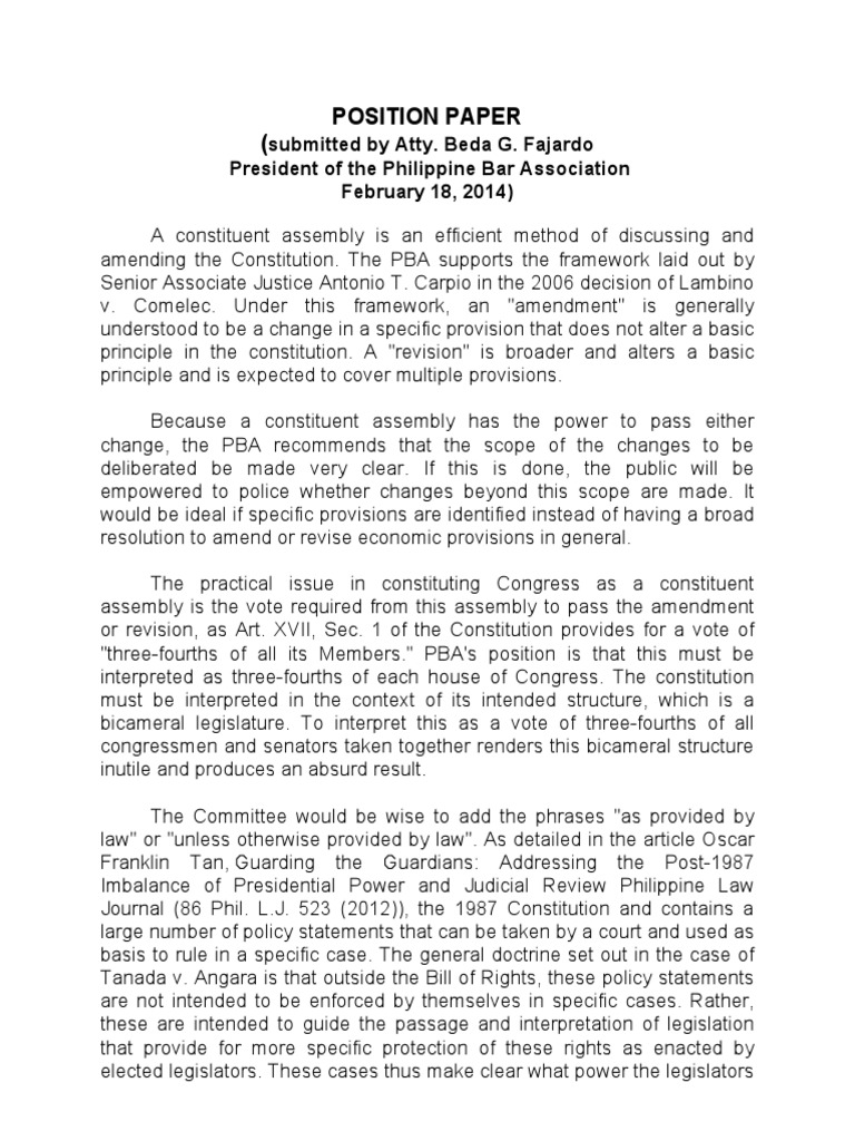 congress position paper.pdf | United States Congress | United States ...