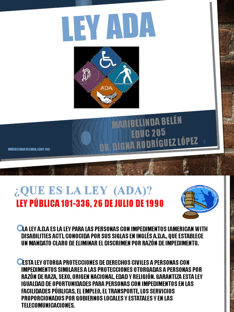 Ley Ada PPT Educ 205 | PDF