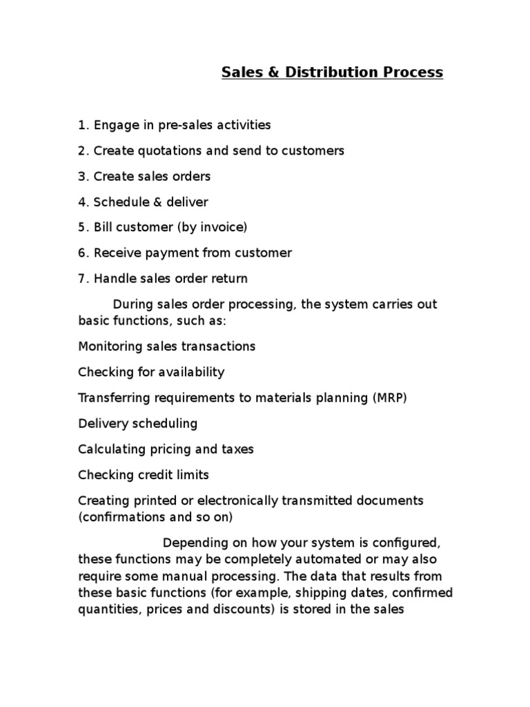 SD Process | PDF | Delivery (Commerce) | Invoice