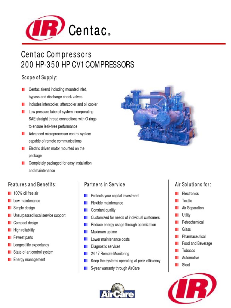 Centac Centac Centac Centac: Centac Compressors 200 Hp-350 HP Cv1 ...