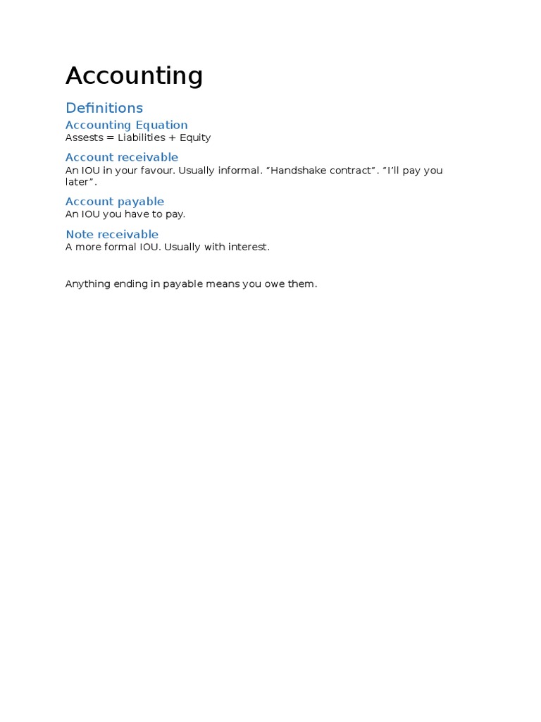 Key Accounting Terms Explained | PDF | Business | Finance & Money ...